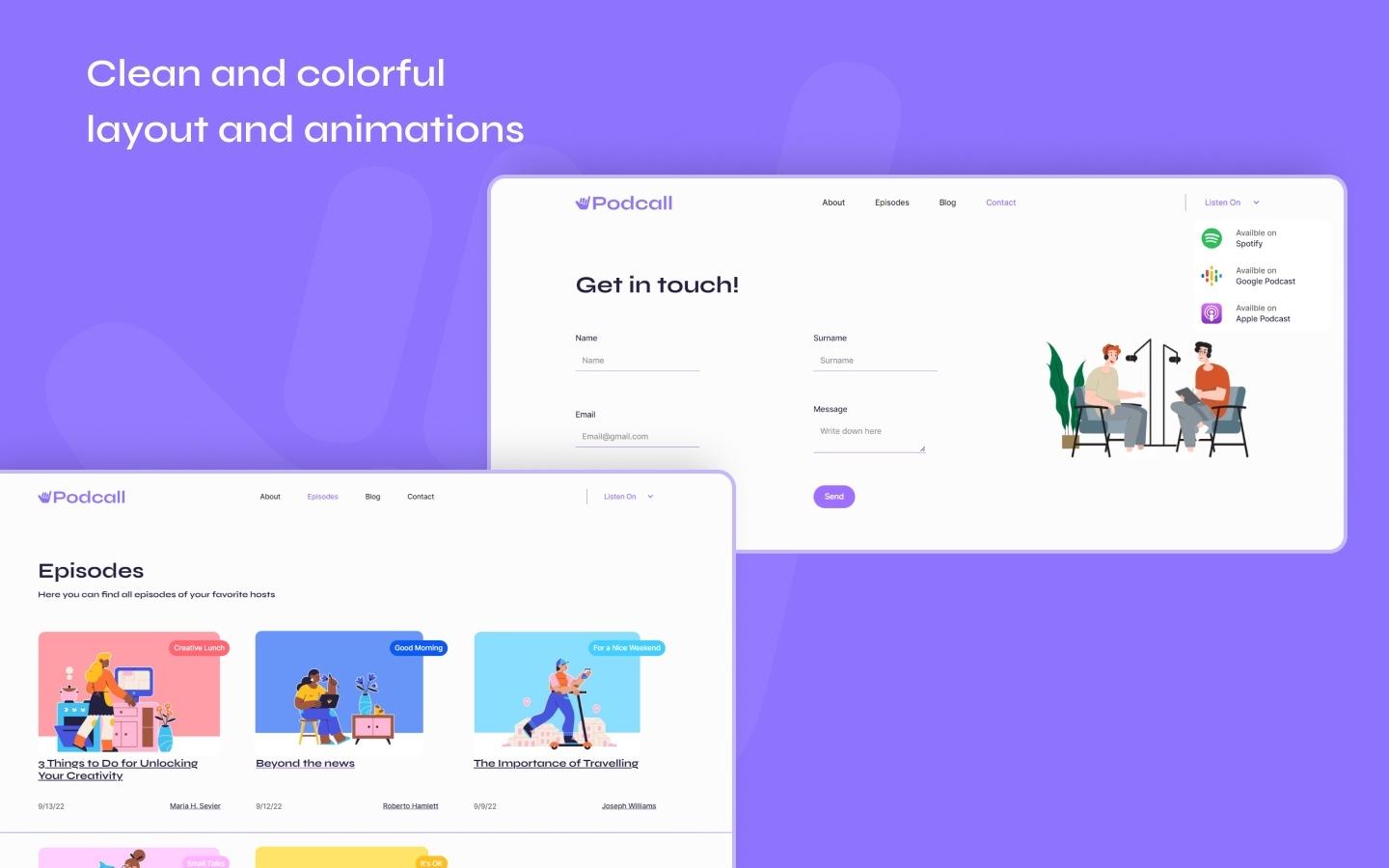 Podcall - Podcast HTML5 Responsive Website Template