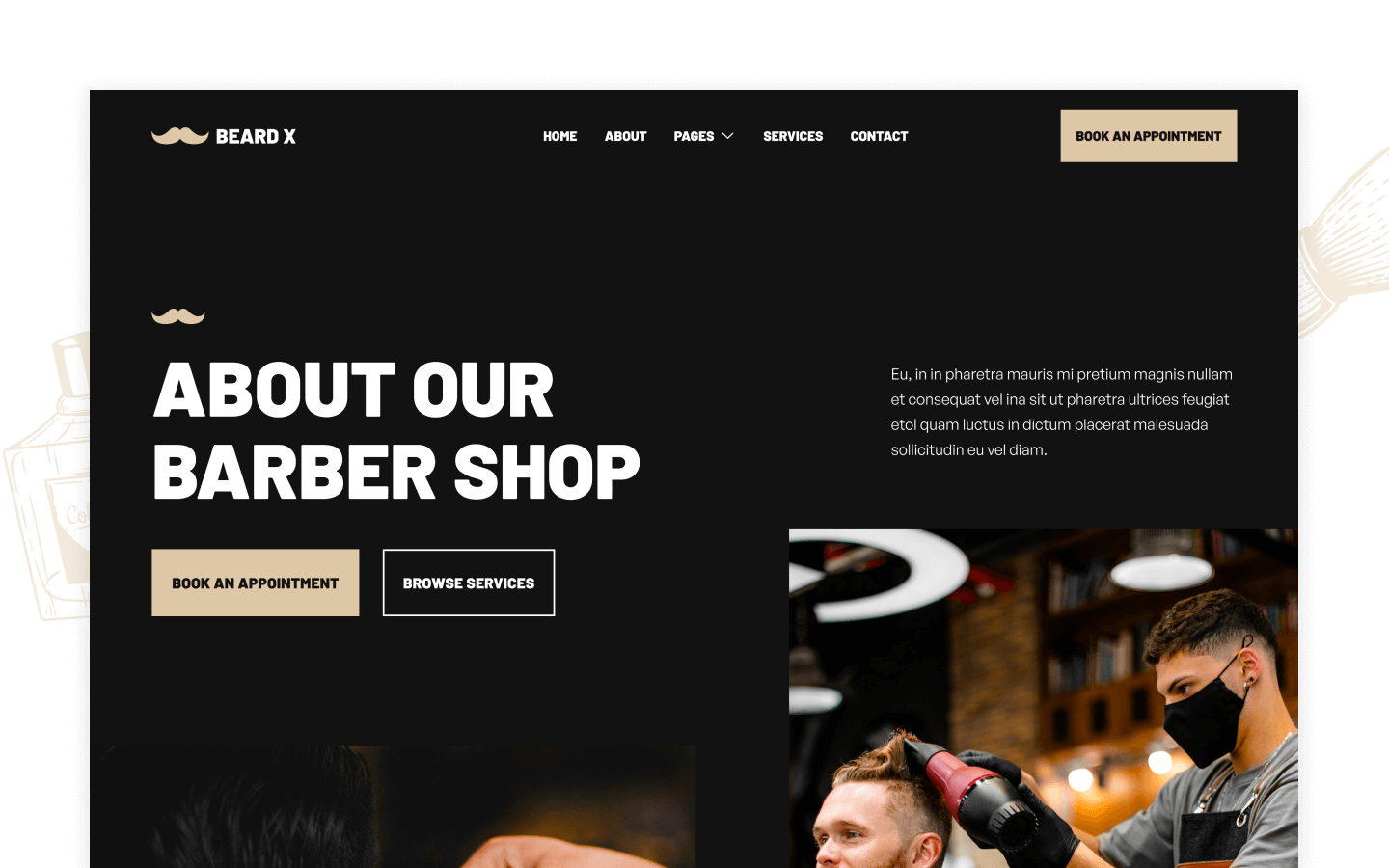 Beard X - Barber HTML5 Responsive Website Template