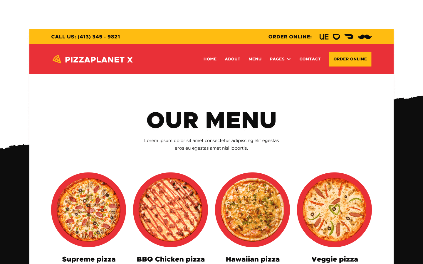 Pizzaplanet X - Restaurant HTML5 Responsive Website Template