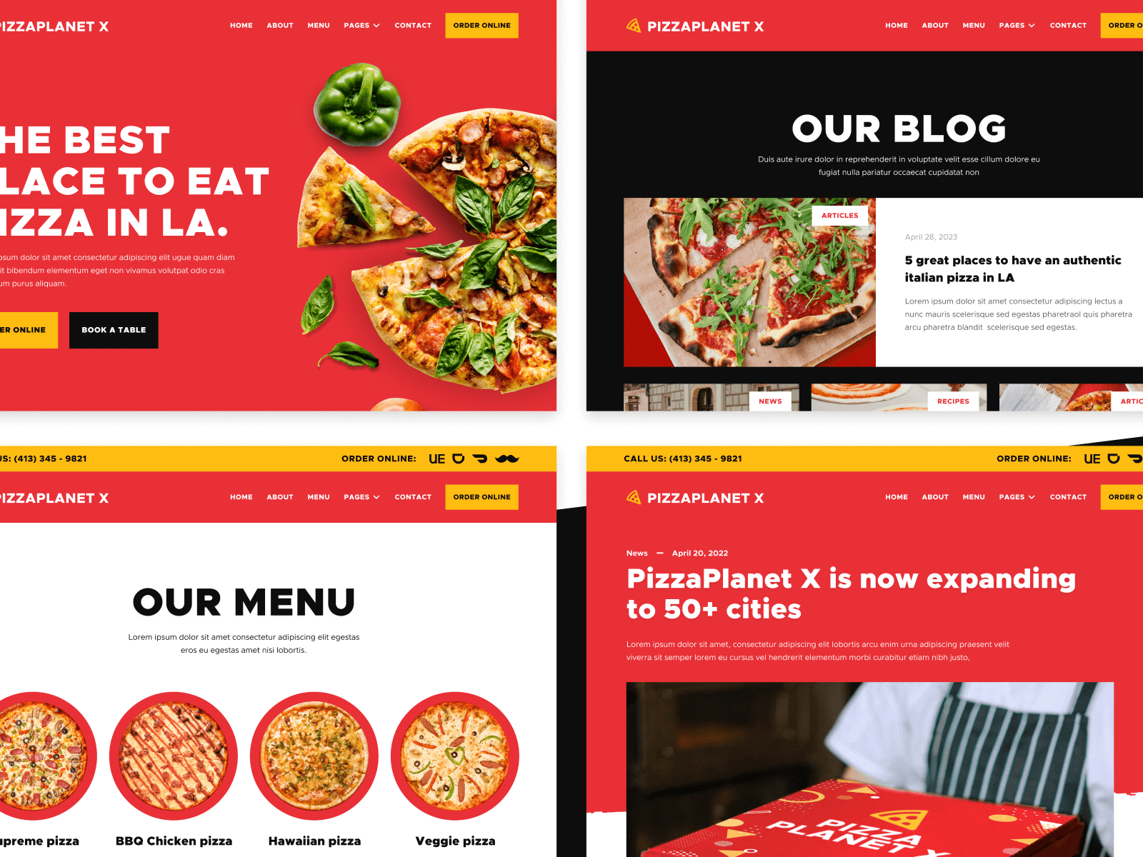 Pizzaplanet X - Restaurant HTML5 Responsive Website Template