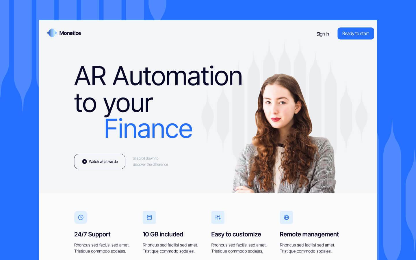 Monetize - Finance HTML5 Responsive Website Template