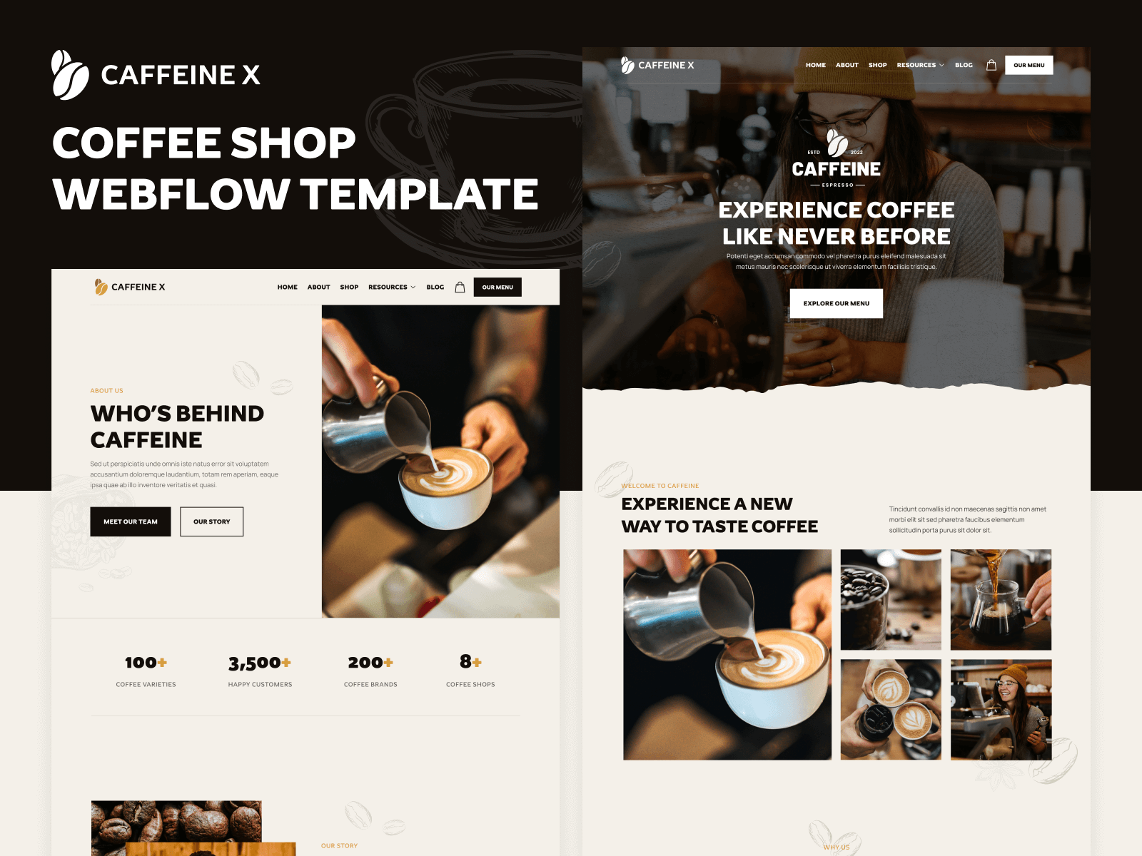 Caffeine X - Coffee Shop HTML5 Responsive Website Template