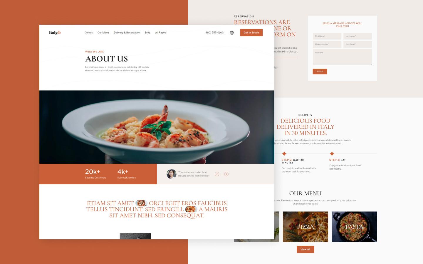 Italy 128 - Restaurant HTML5 Responsive Website Template