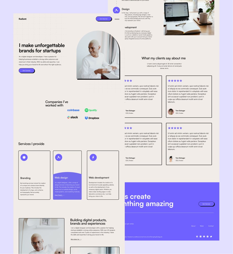 Radiant - Portfolio HTML5 Responsive Website Template
