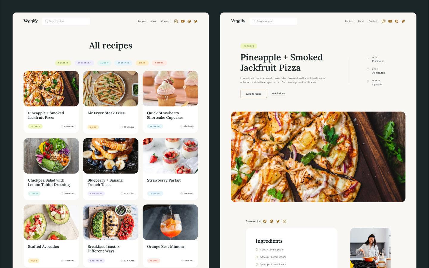 Veggify - Recipe HTML5 Responsive Website Template