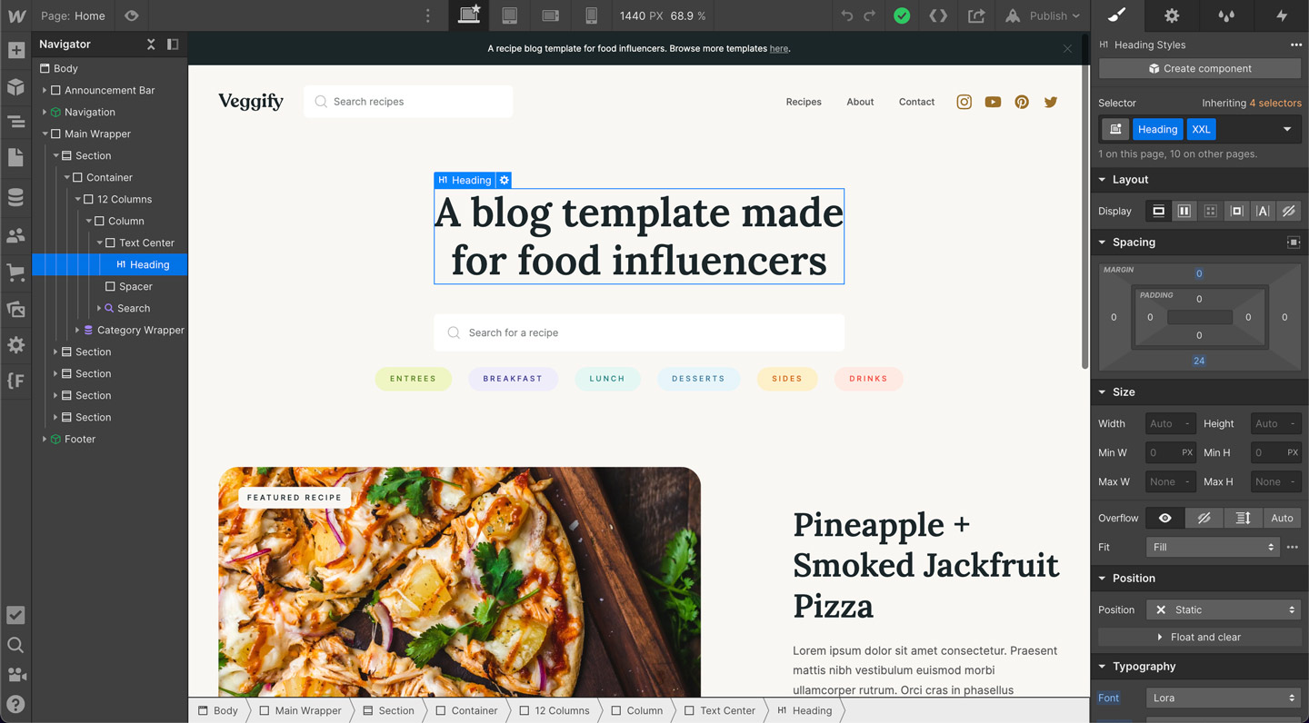 Veggify - Recipe HTML5 Responsive Website Template