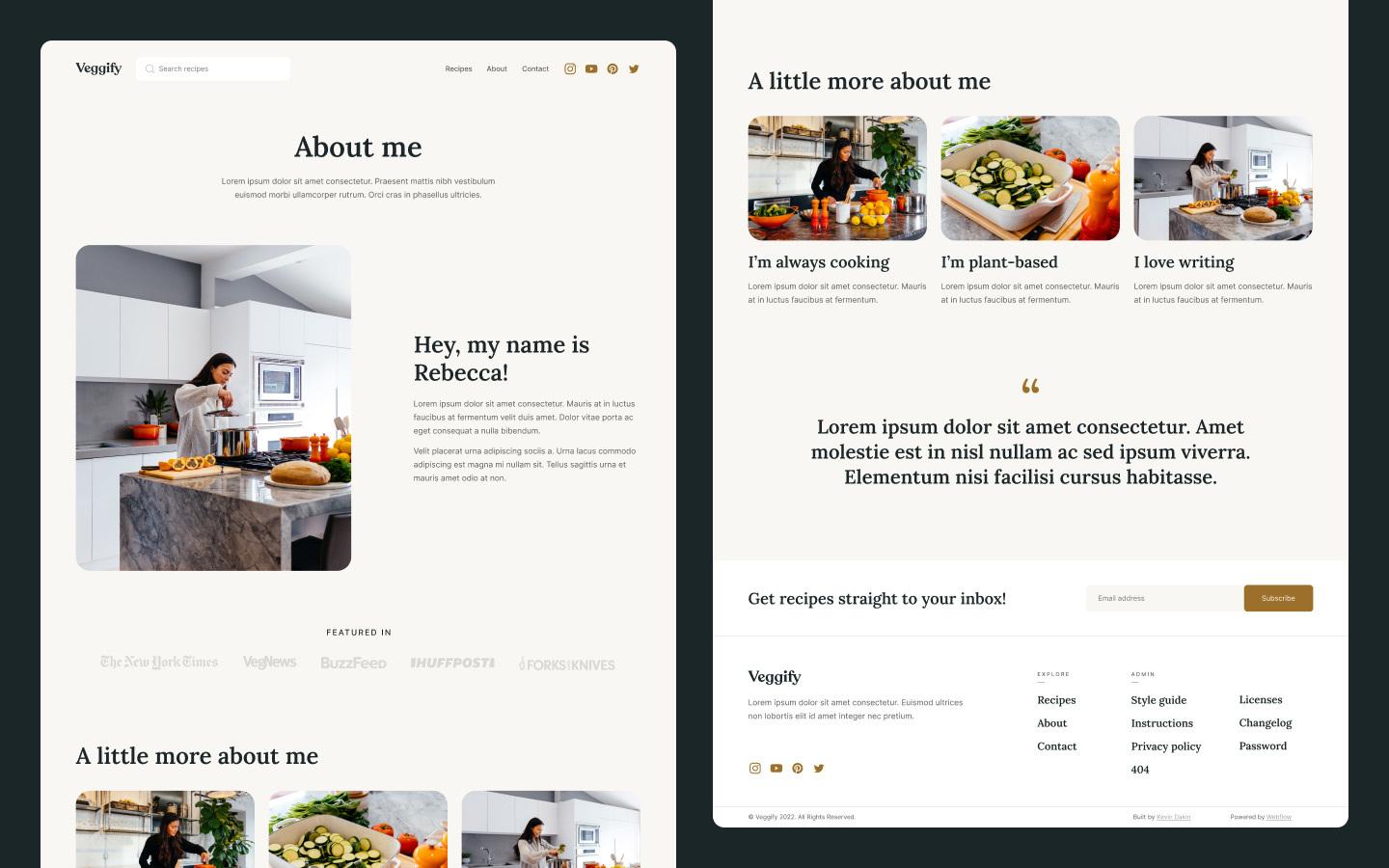 Veggify - Recipe HTML5 Responsive Website Template