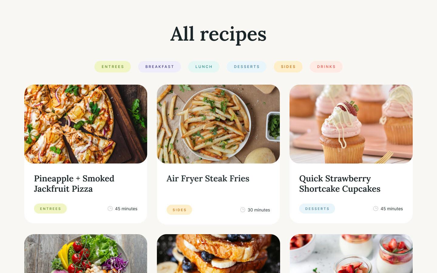 Veggify - Recipe HTML5 Responsive Website Template