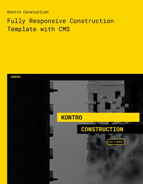 Kontro - Construction HTML5 Responsive Website Template