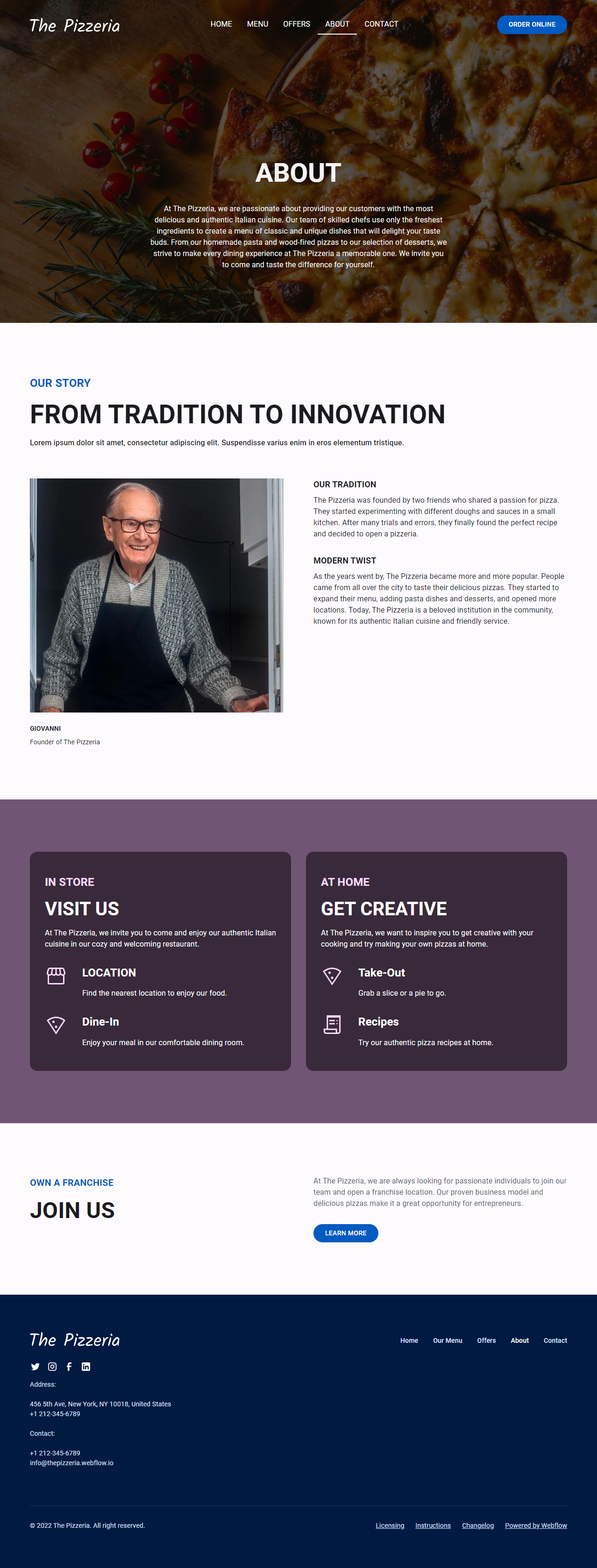 The Pizzeria - Restaurant HTML5 Responsive Website Template