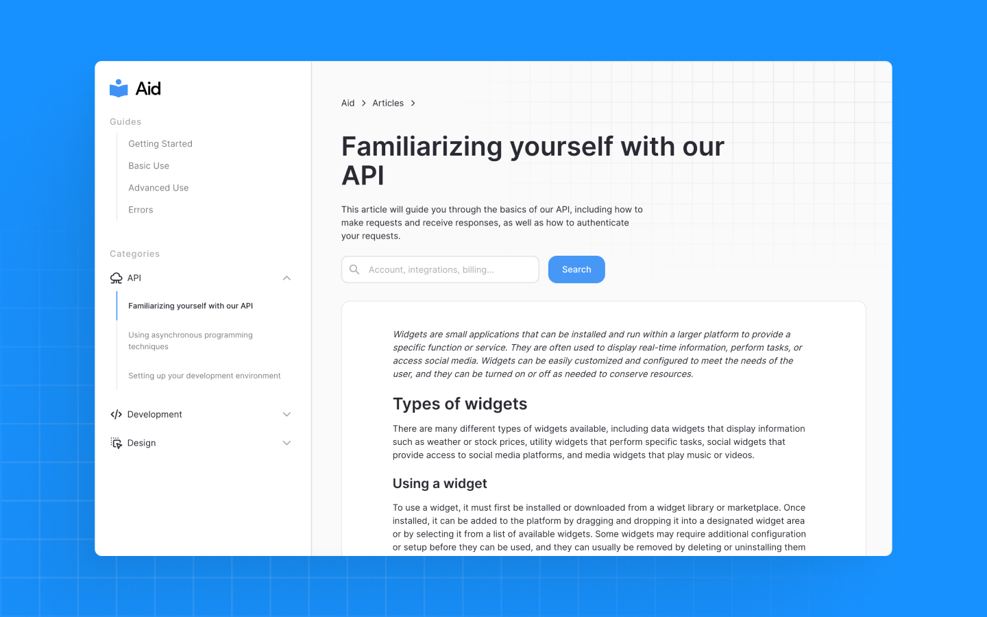 Aid - Documentation HTML5 Responsive Website Template