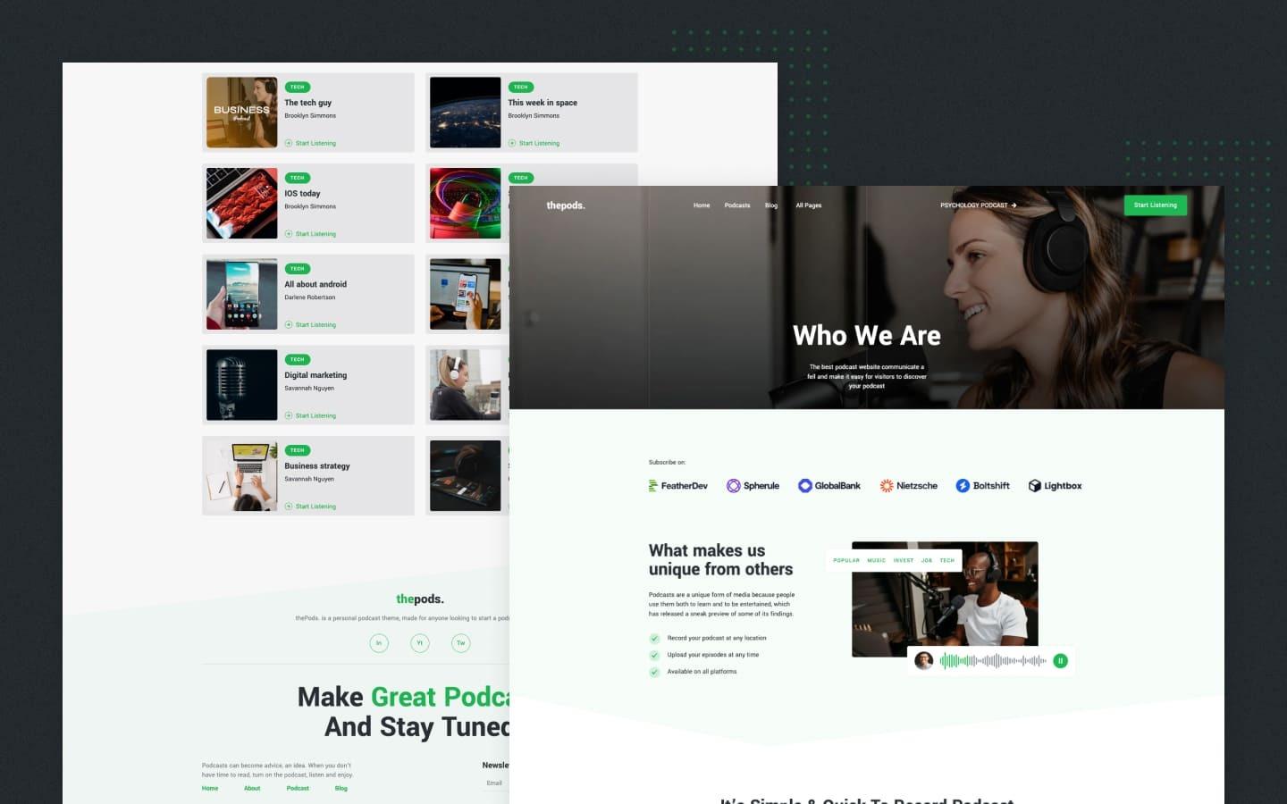 Thepods - Podcast HTML5 Responsive Website Template
