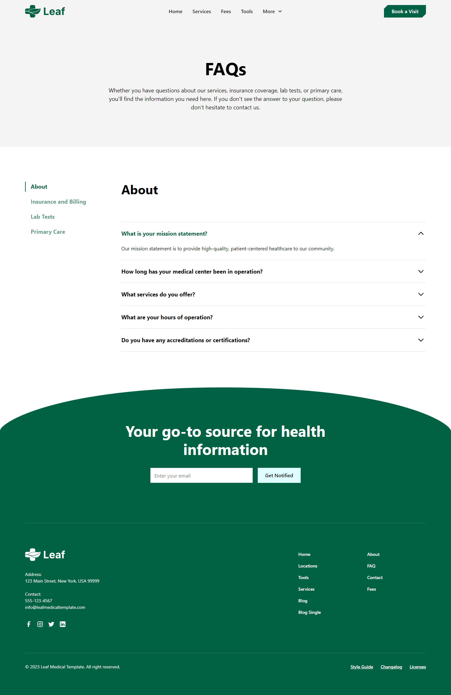 Leaf - Health HTML5 Responsive Website Template