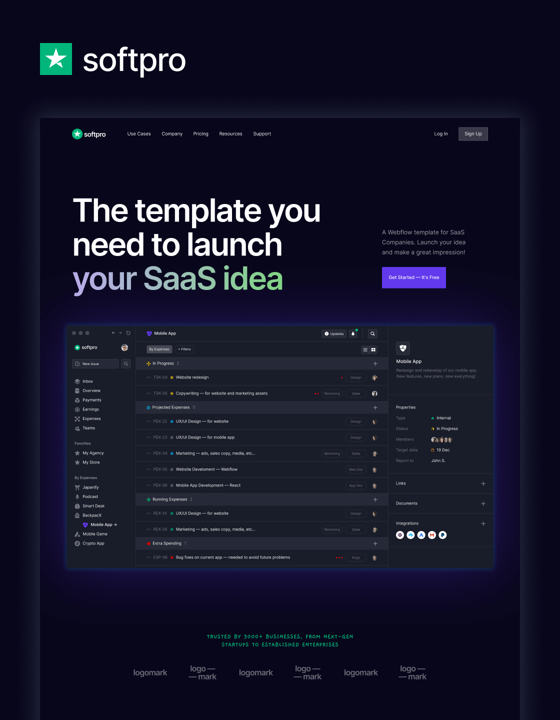 Softpro - Startup HTML5 Responsive Website Template