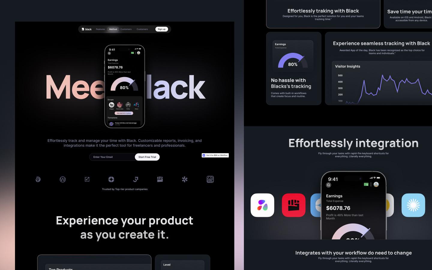 Black - App HTML5 Responsive Website Template