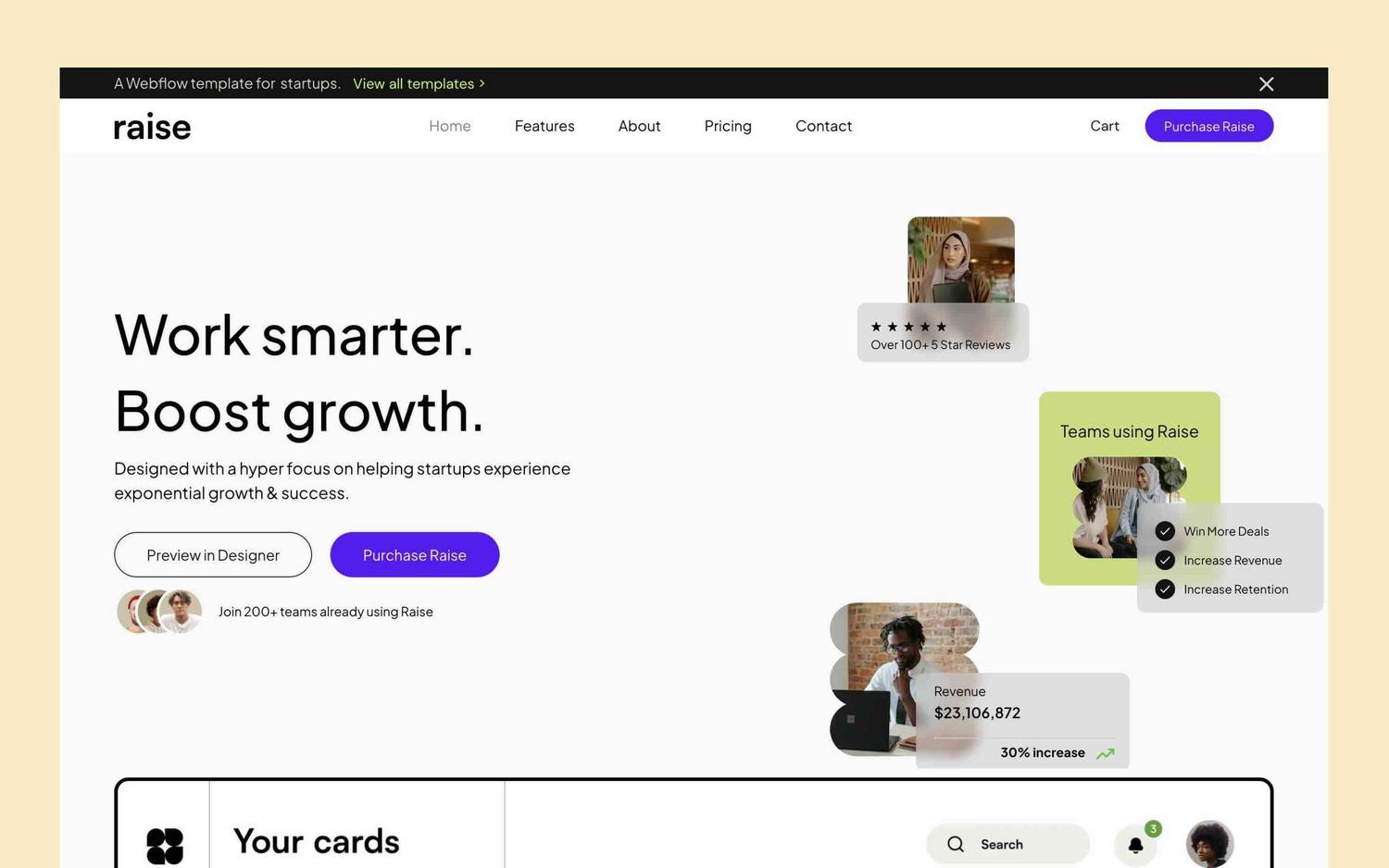 Raise - SaaS HTML5 Responsive Website Template