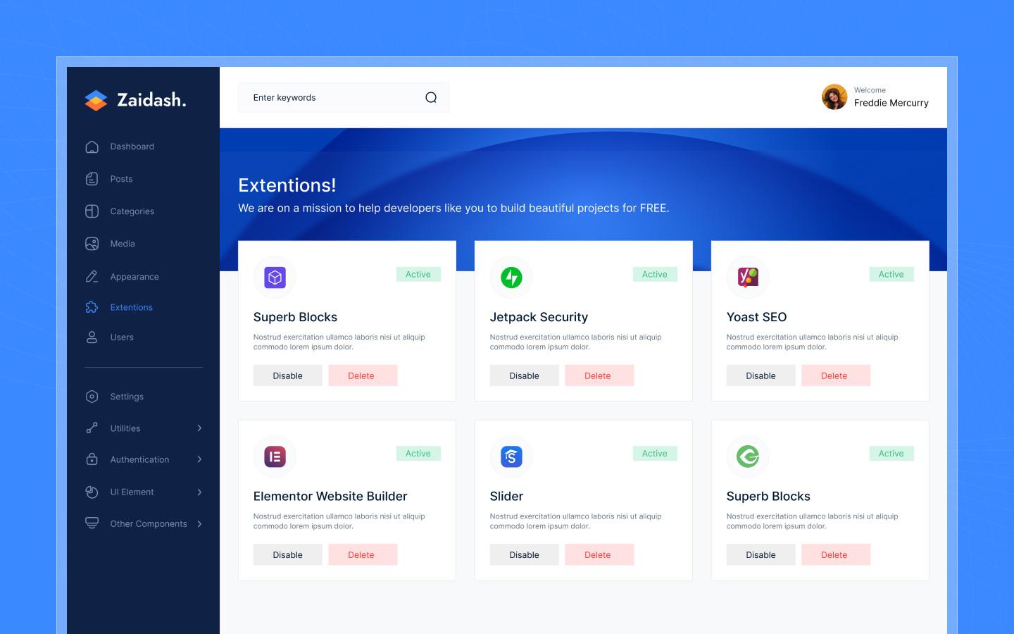 Zaidash - Dashboard HTML5 Responsive Website Template
