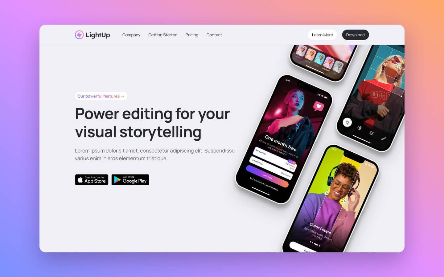 LightUp - App HTML5 Responsive Website Template