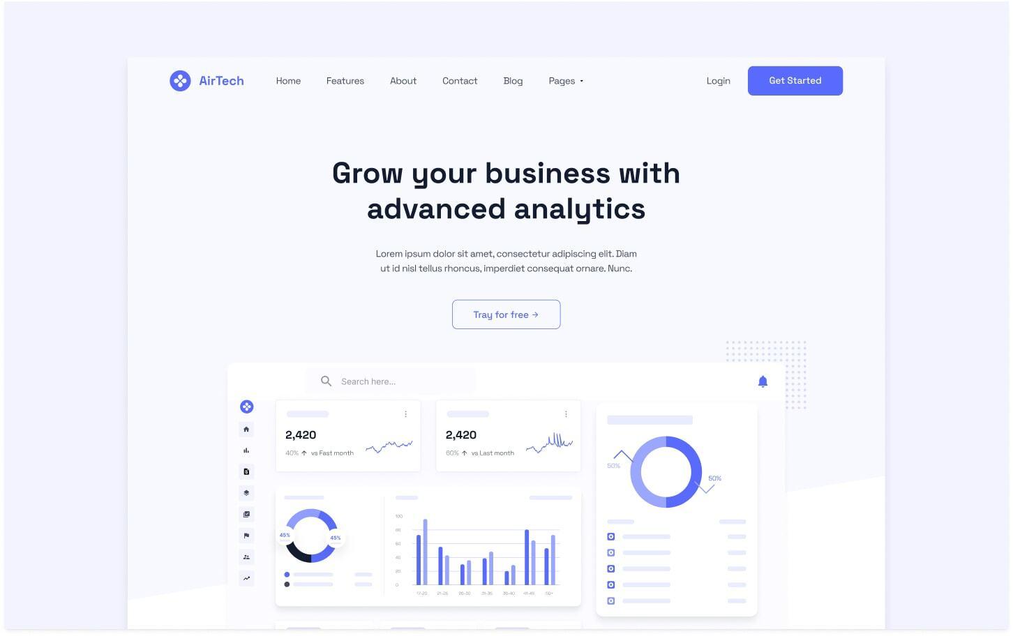 AirTech - SaaS HTML5 Responsive Website Template