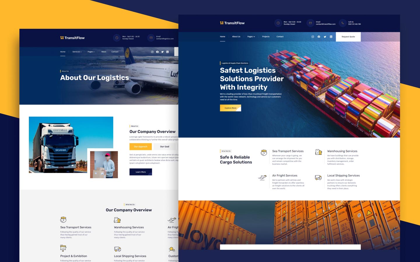 TransitFlow - Transport HTML5 Responsive Website Template