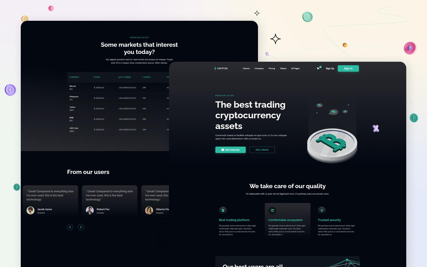 Cryptos - App HTML5 Responsive Website Template