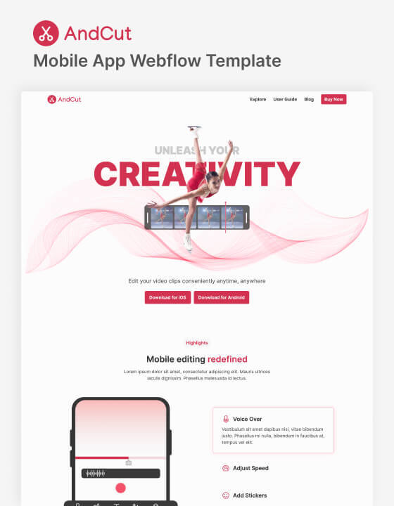 AndCut - App HTML5 Responsive Website Template