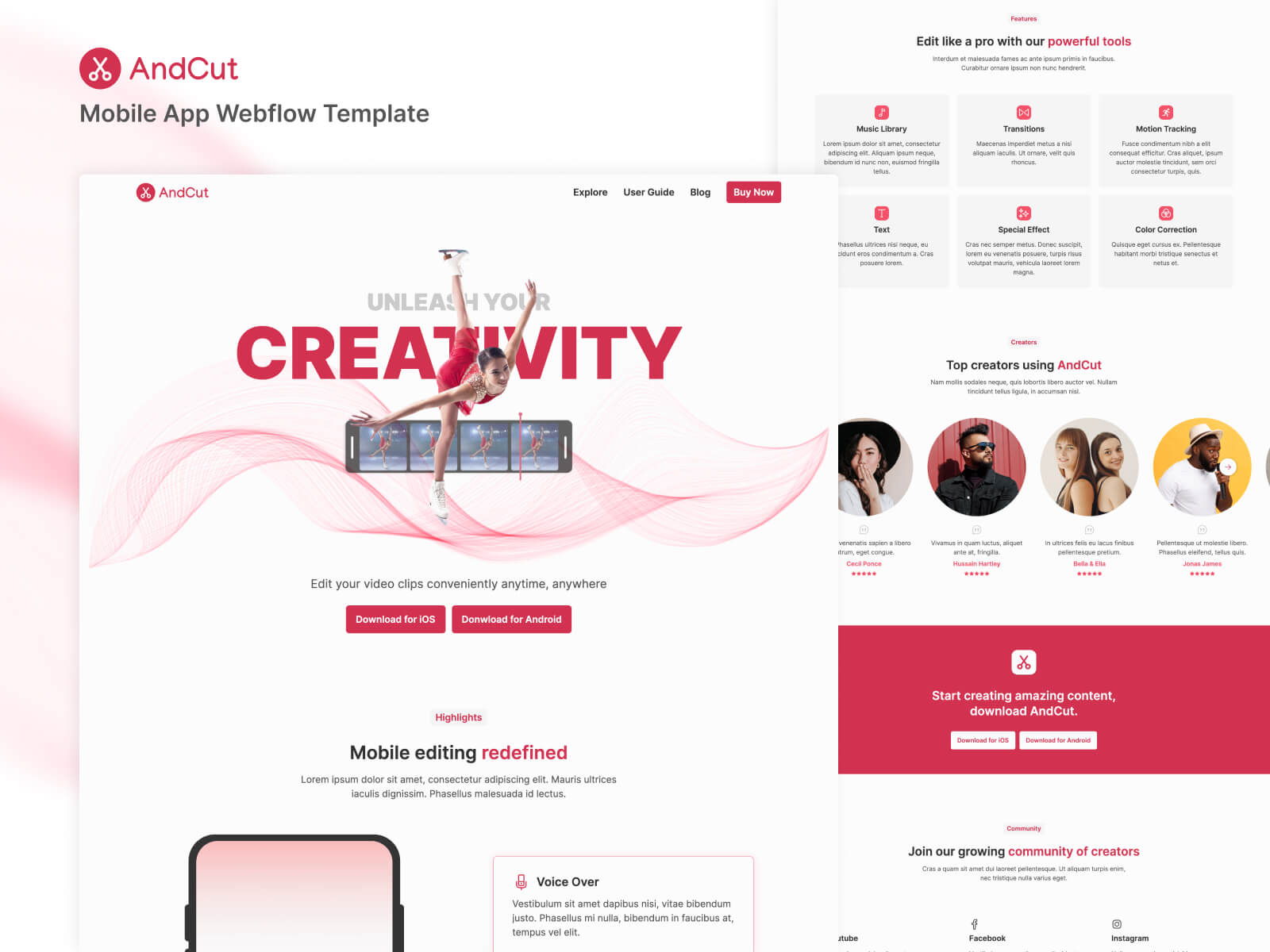AndCut - App HTML5 Responsive Website Template