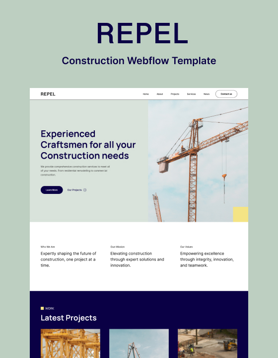 Repel - Construction HTML5 Responsive Website Template