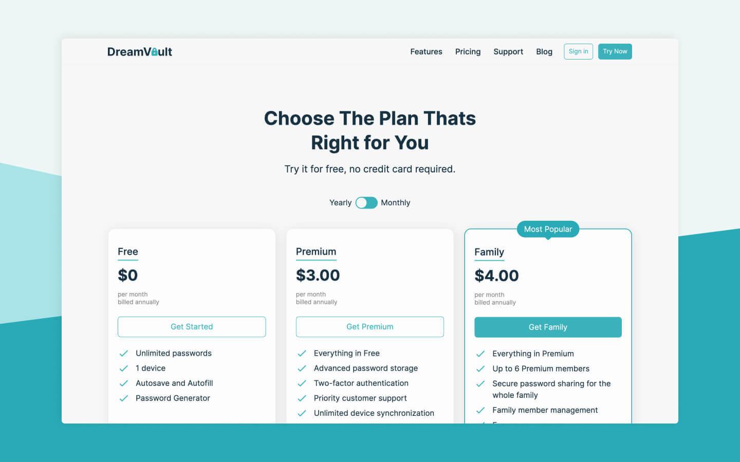 DreamVault - SaaS HTML5 Responsive Website Template
