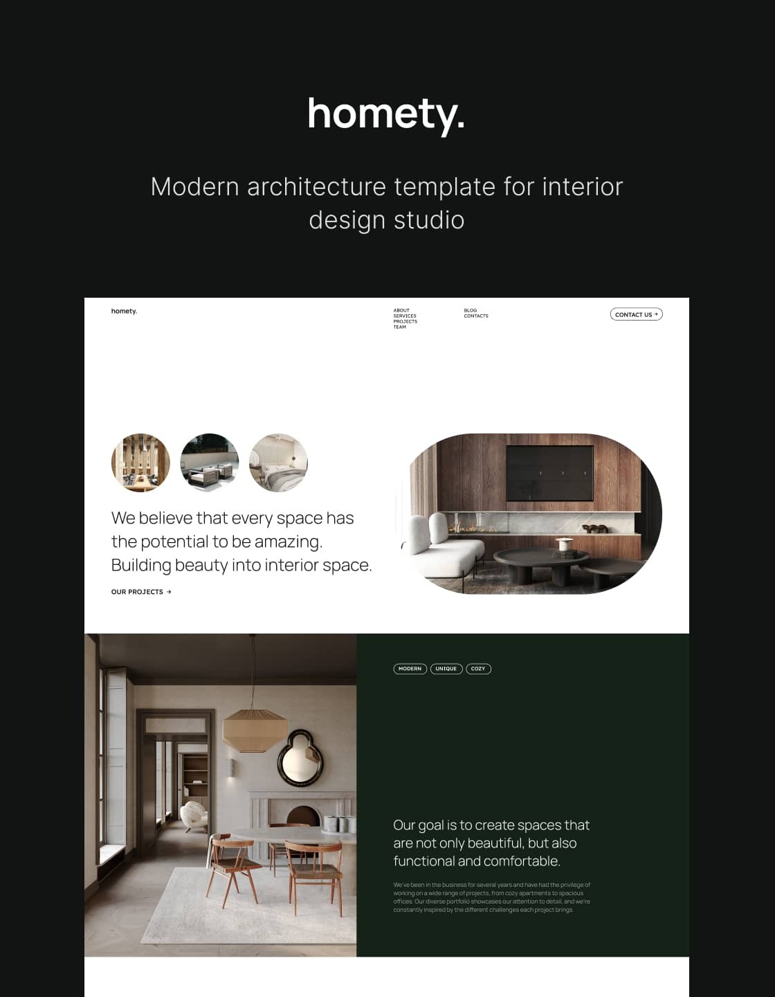 Homety - Architecture HTML5 Responsive Website Template
