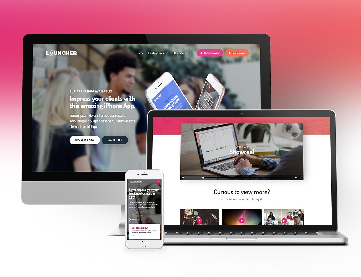 Launcher - Landing page HTML5 Responsive Website Template