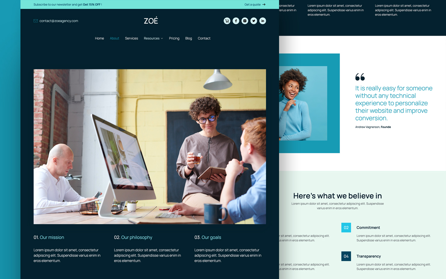 Zoé - Bank HTML5 Responsive Website Template