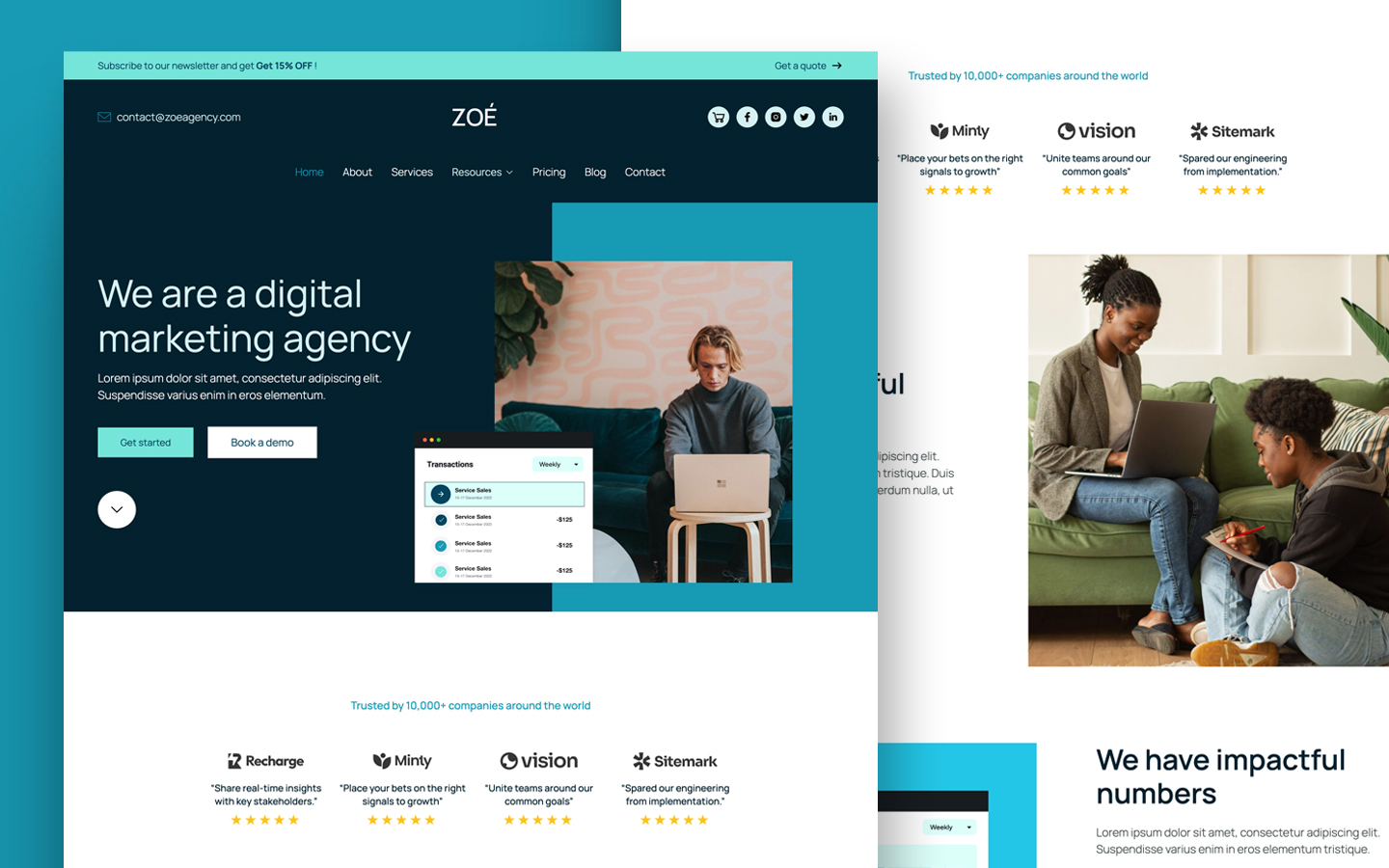 Zoé - Bank HTML5 Responsive Website Template