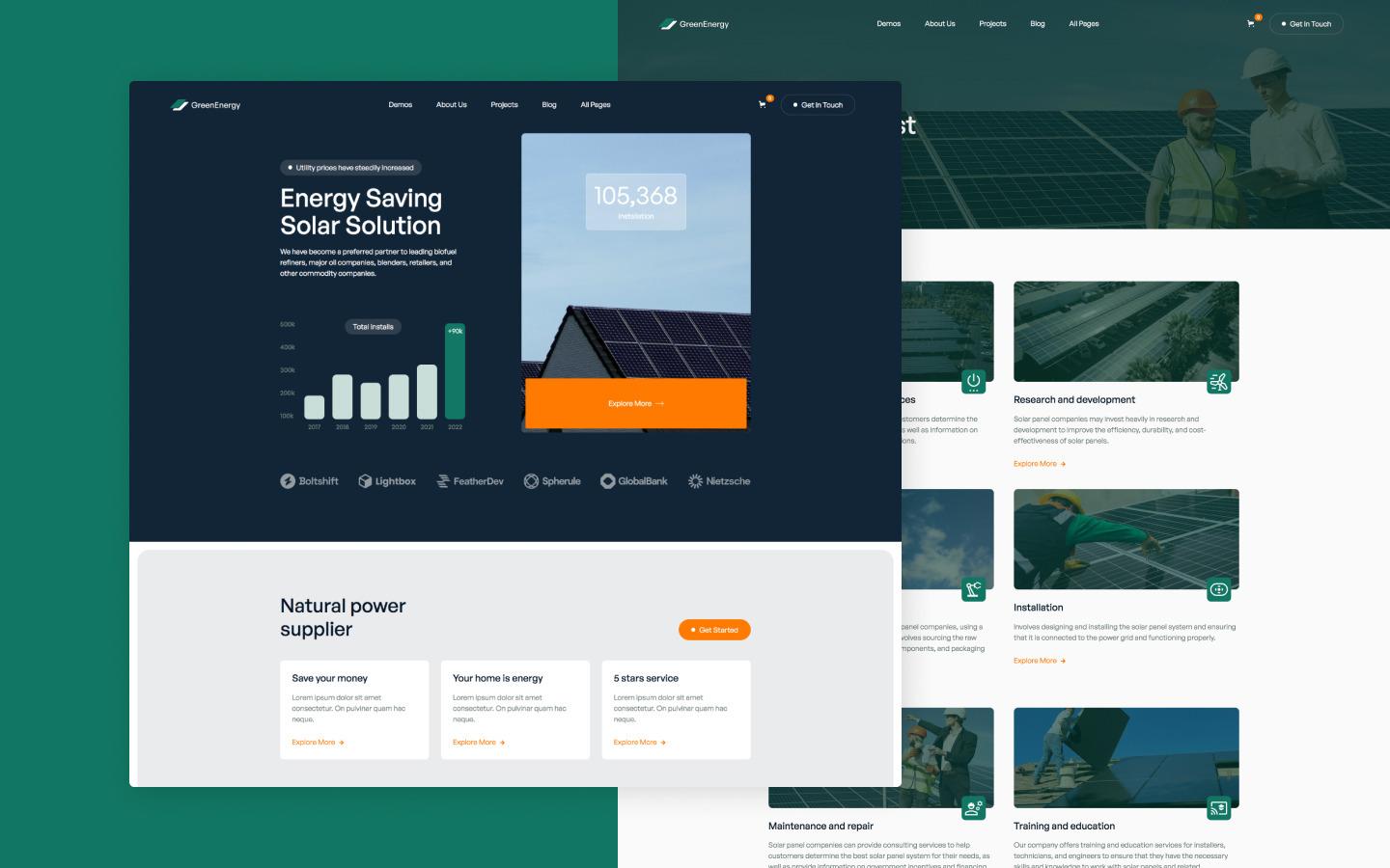 Green Energy 128 - Small Business HTML5 Responsive Website Template