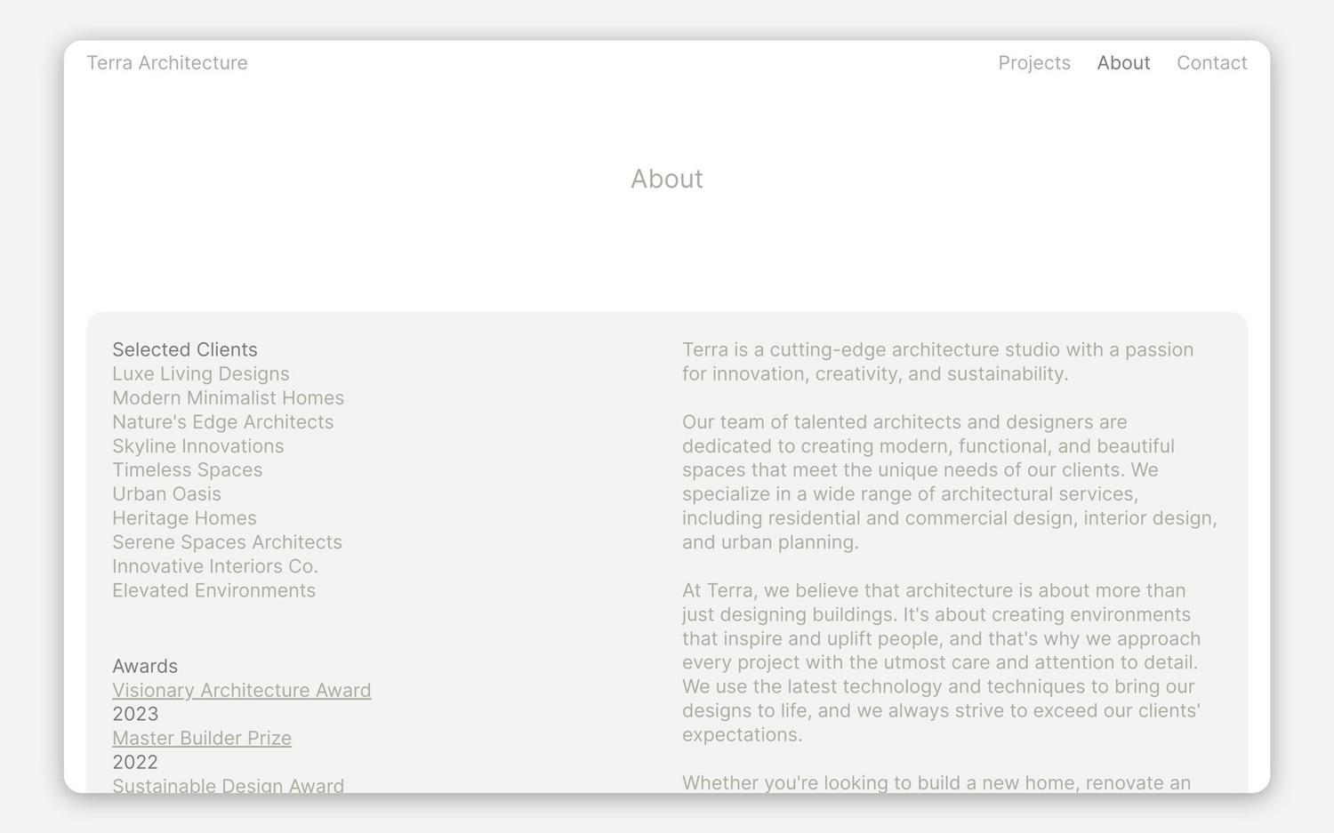 Terra Architects - Architecture HTML5 Responsive Website Template