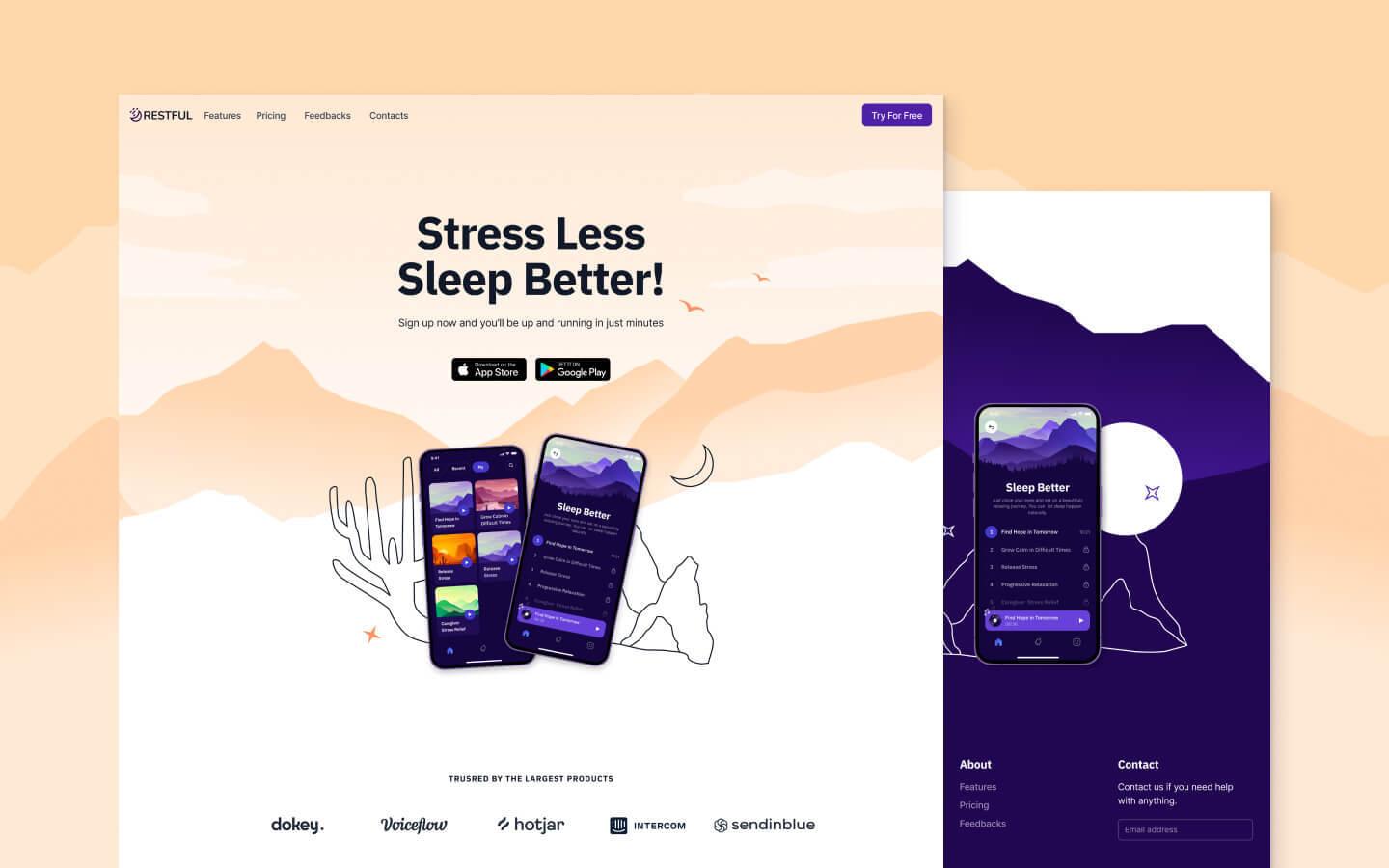 Restful - Landing page HTML5 Responsive Website Template