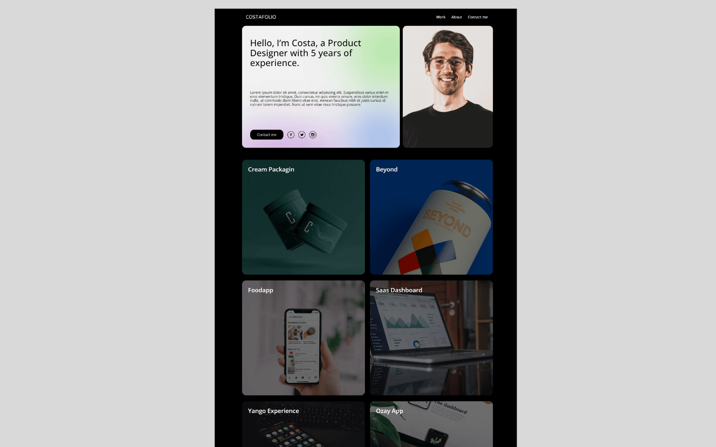 Costafolio (Dark) - Portfolio HTML5 Responsive Website Template