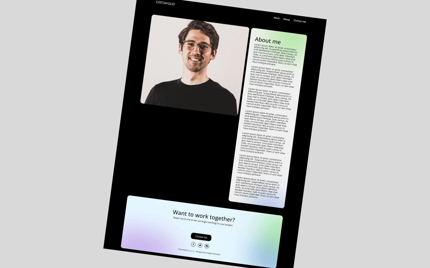 Costafolio (Dark) - Portfolio HTML5 Responsive Website Template