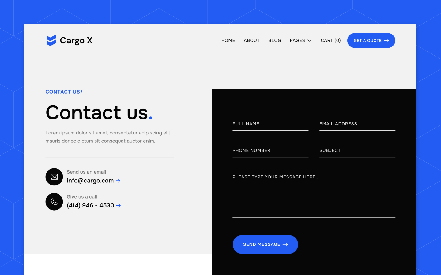 Cargo X - Transport HTML5 Responsive Website Template