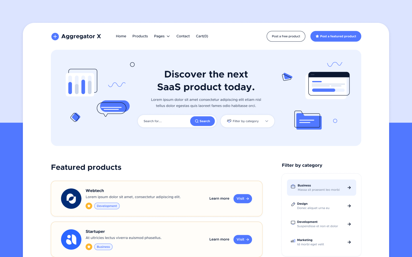 Aggregator X - Directory HTML5 Responsive Website Template