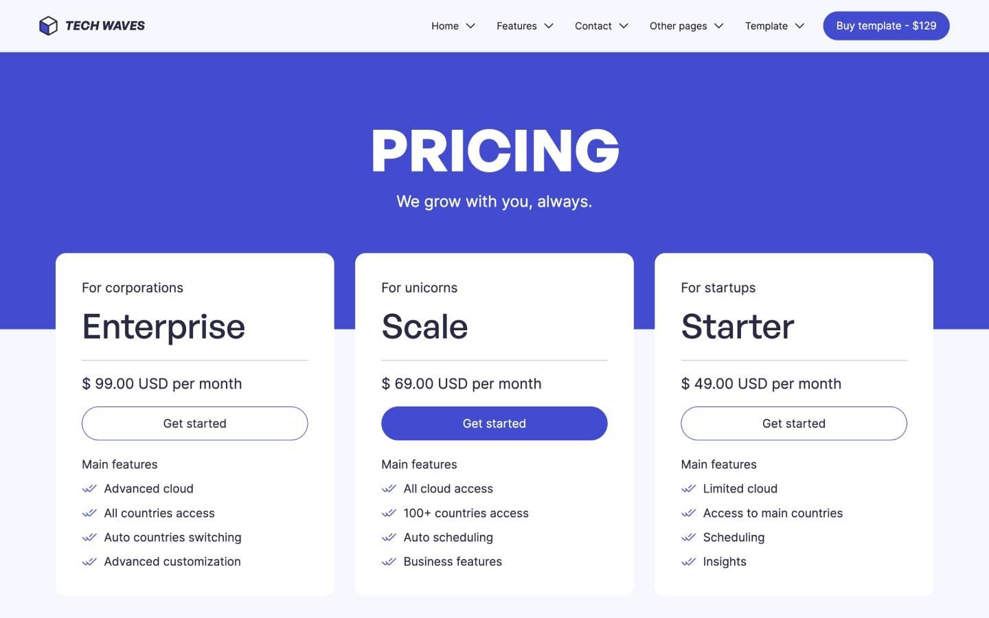 Tech Waves - SaaS HTML5 Responsive Website Template
