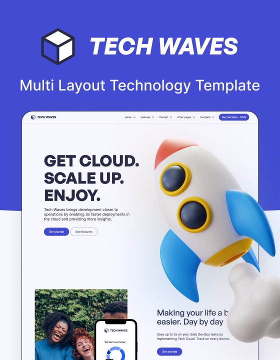 Tech Waves - SaaS HTML5 Responsive Website Template