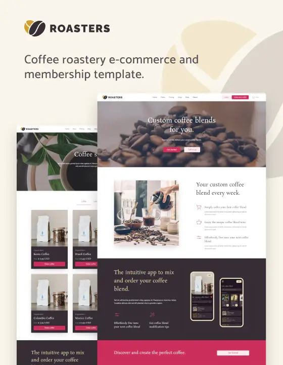 Roasters - Coffee Shop HTML5 Responsive Website Template
