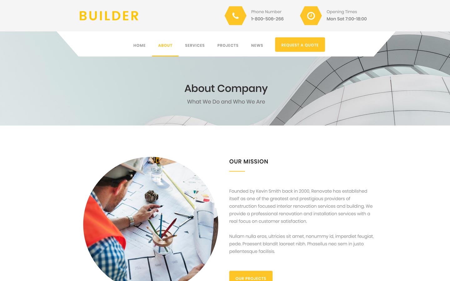 Builder - Construction HTML5 Responsive Website Template