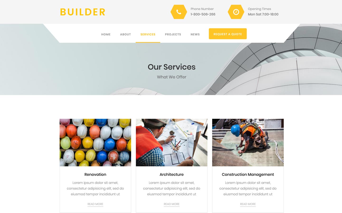 Builder - Construction HTML5 Responsive Website Template