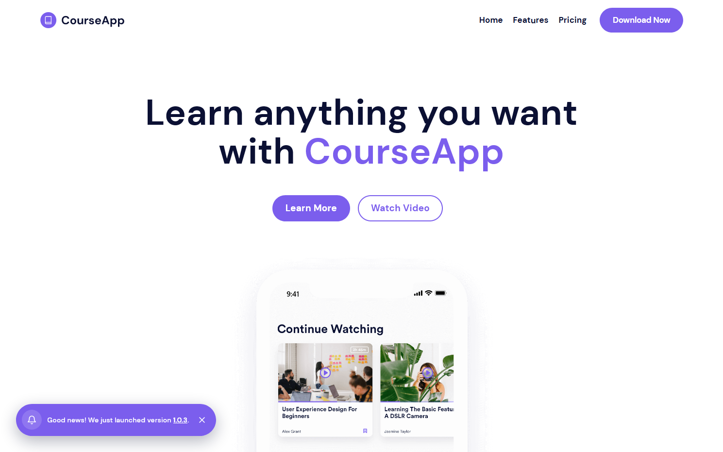 CourseApp - App HTML5 Responsive Website Template