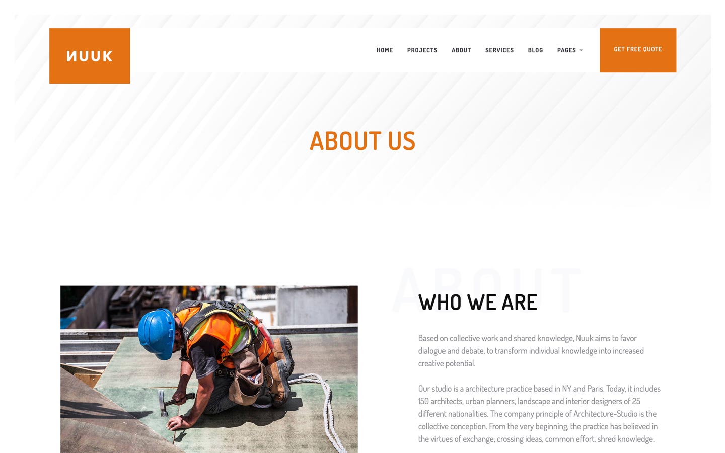 Nuuk - Construction HTML5 Responsive Website Template