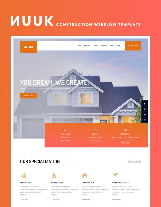Nuuk - Construction HTML5 Responsive Website Template