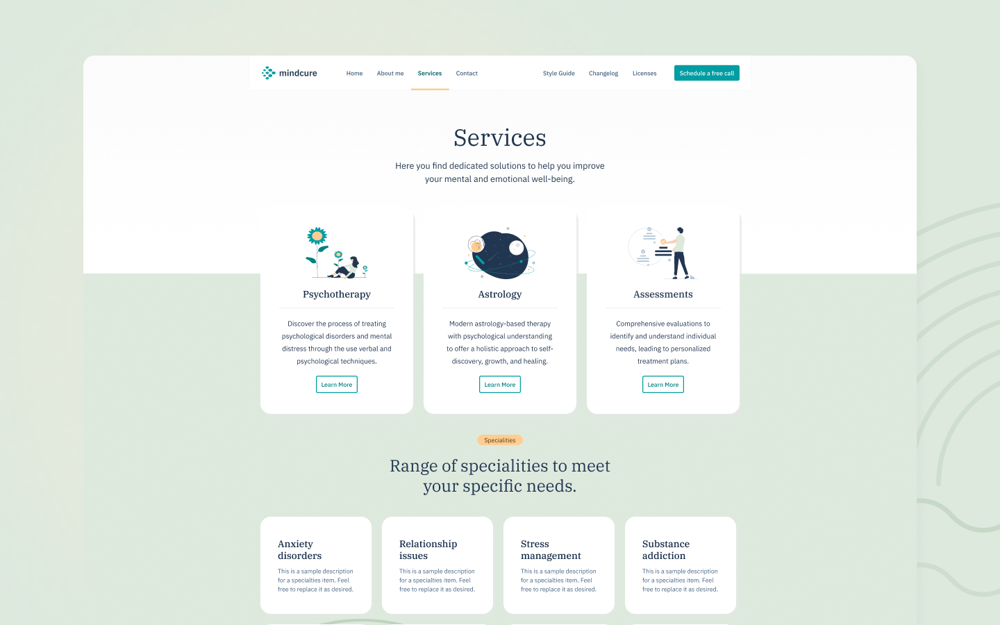 Mindcure - Therapy HTML5 Responsive Website Template