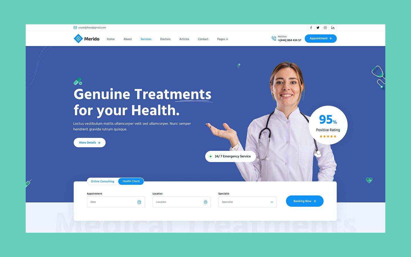 Merido - Doctor HTML5 Responsive Website Template